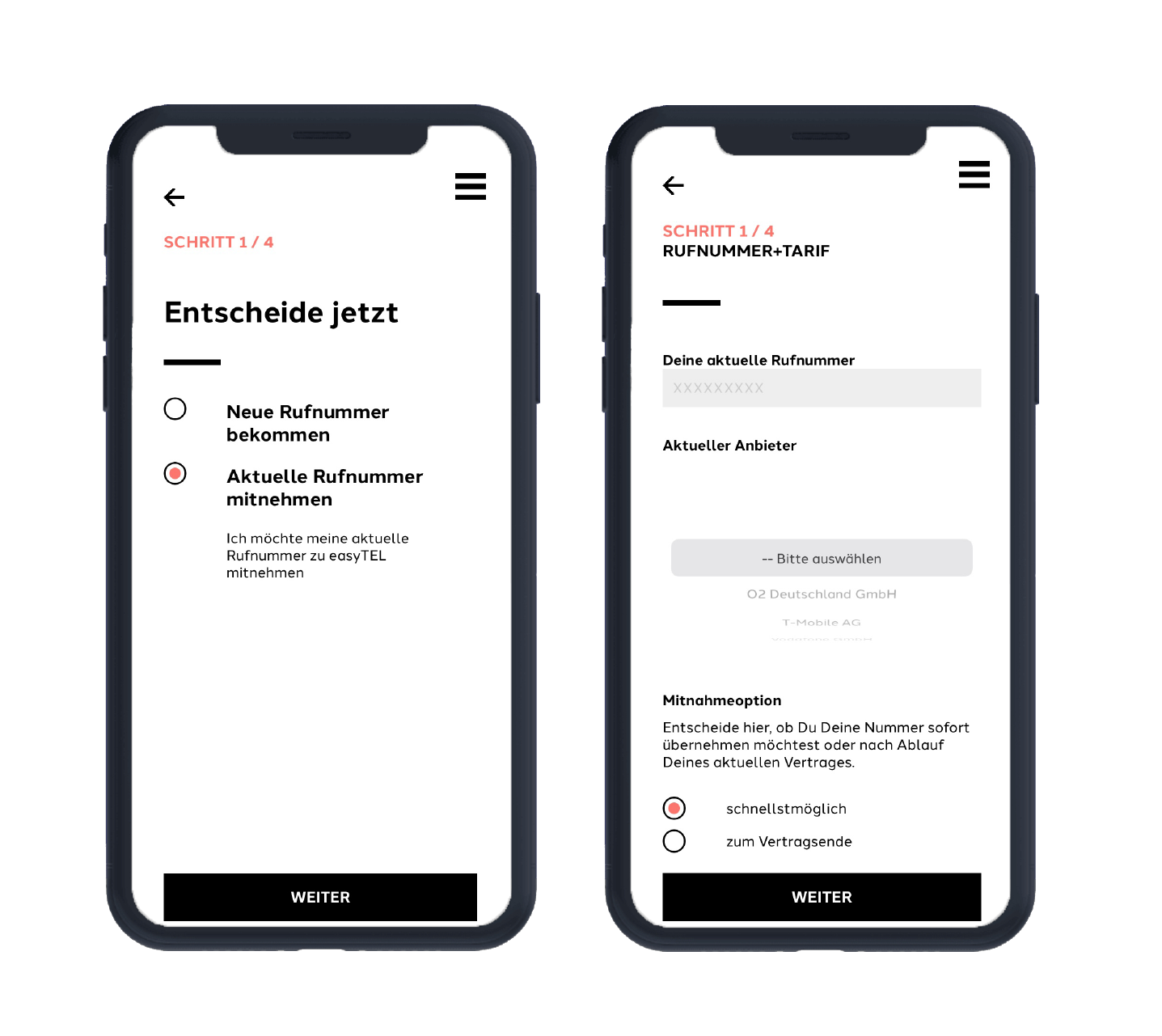 Mobilfunk easy per App - easyTEL