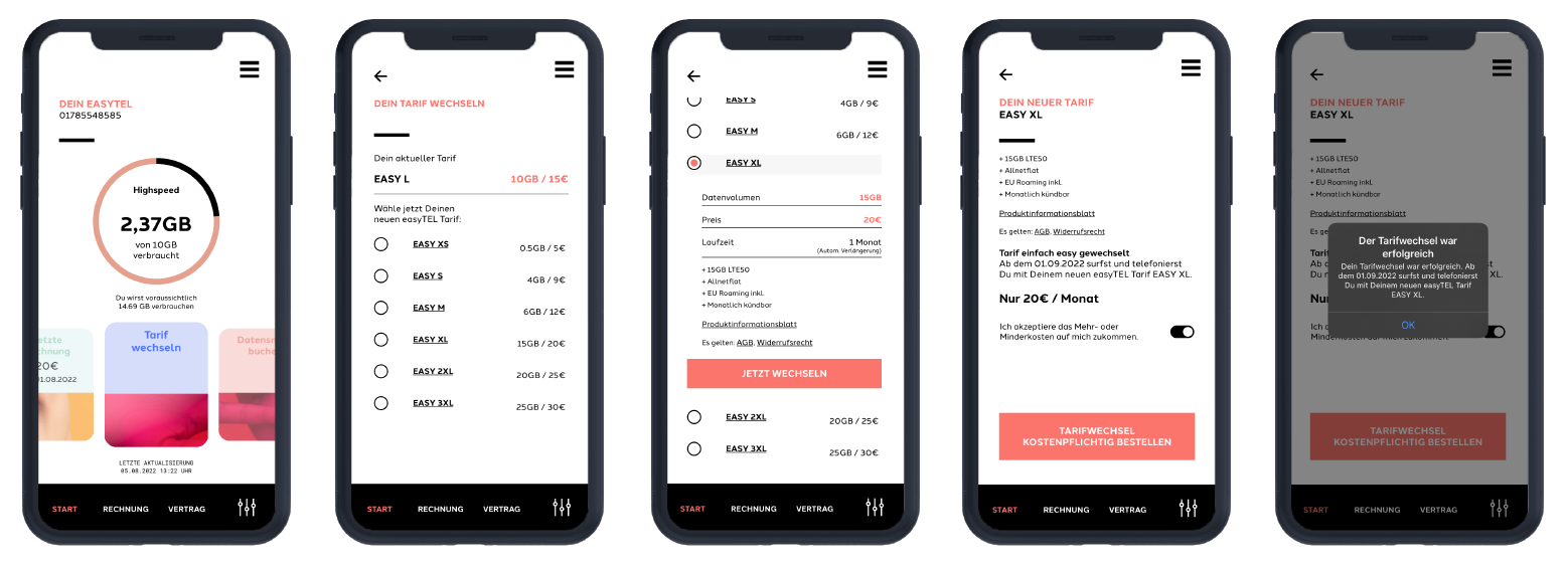 Mobilfunk easy per App - easyTEL