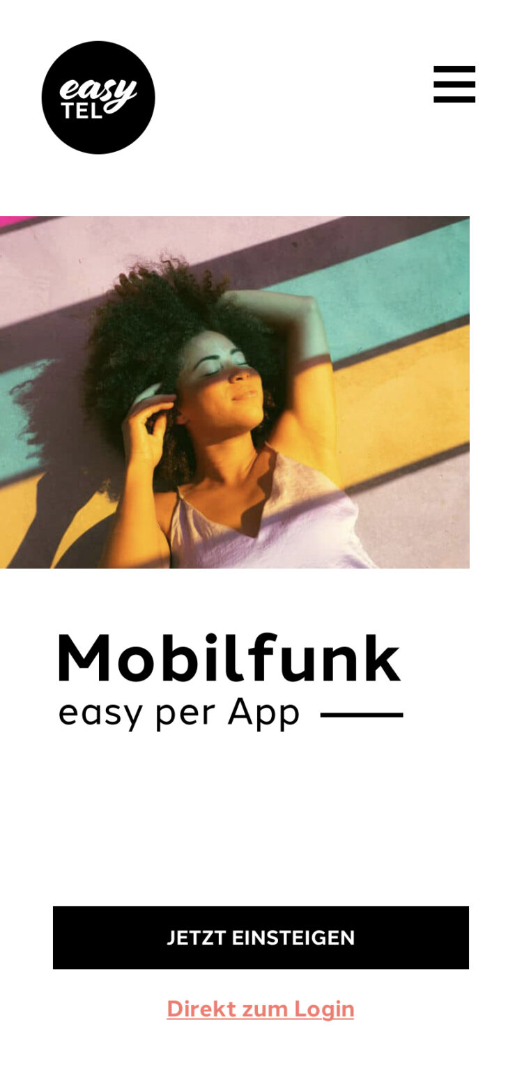 Mobilfunk easy per App - easyTEL