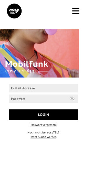 Mobilfunk easy per App - easyTEL